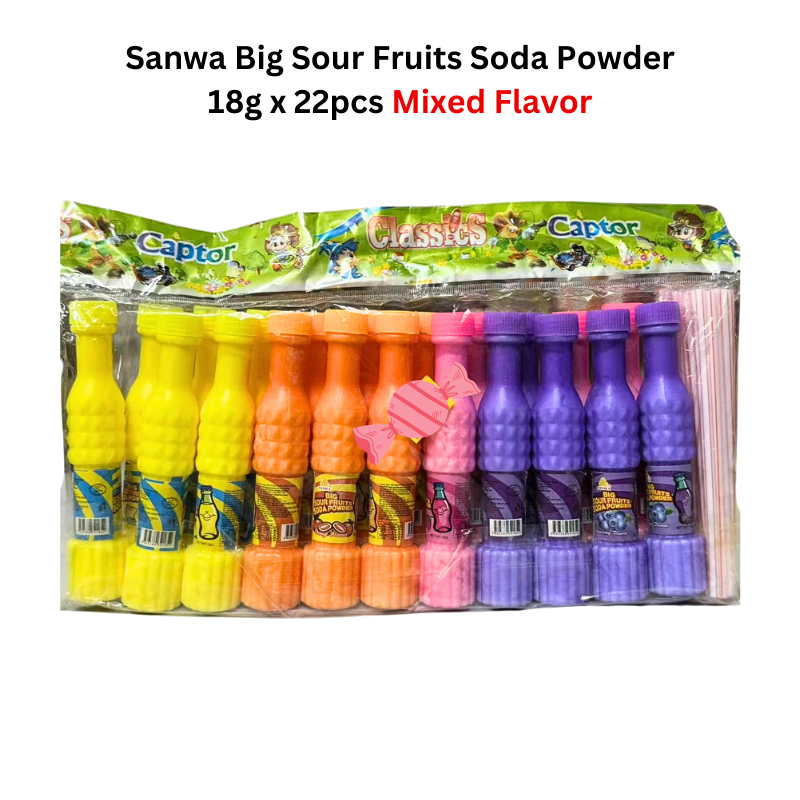 Halal Sanwa Big Sour Fruits Soda Powder 18g x 22pcs | Shopee Philippines