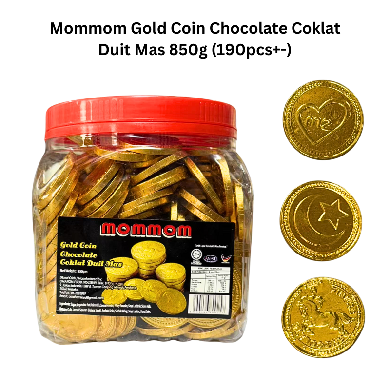 Halal Mommom Gold Coin Chocolate Coklat Duit Mas 850g (190pcs ...