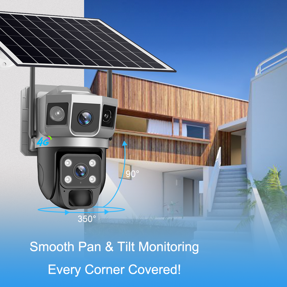 V380 Solar Cctv 8MP Outdoor 360 4G Sim 3 Screens Wireless WiFi Connect ...
