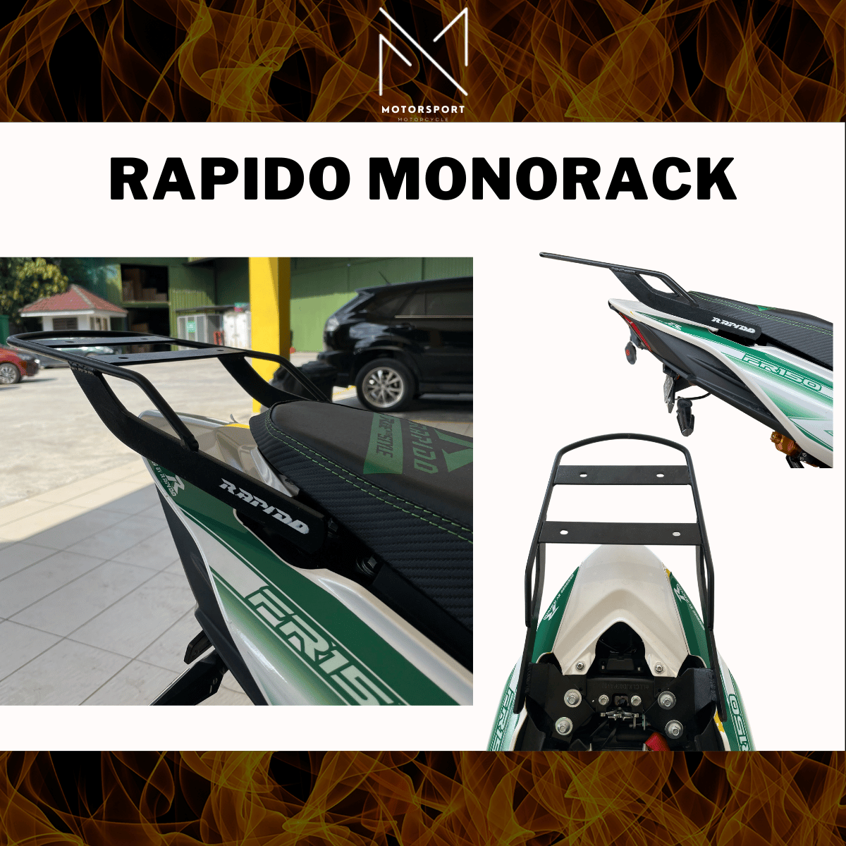 RAPIDO VOGE FR150 Heavy Duty Monorack J Adjustable Mono Rack Rek Foldable FR150 | Shopee Philippines