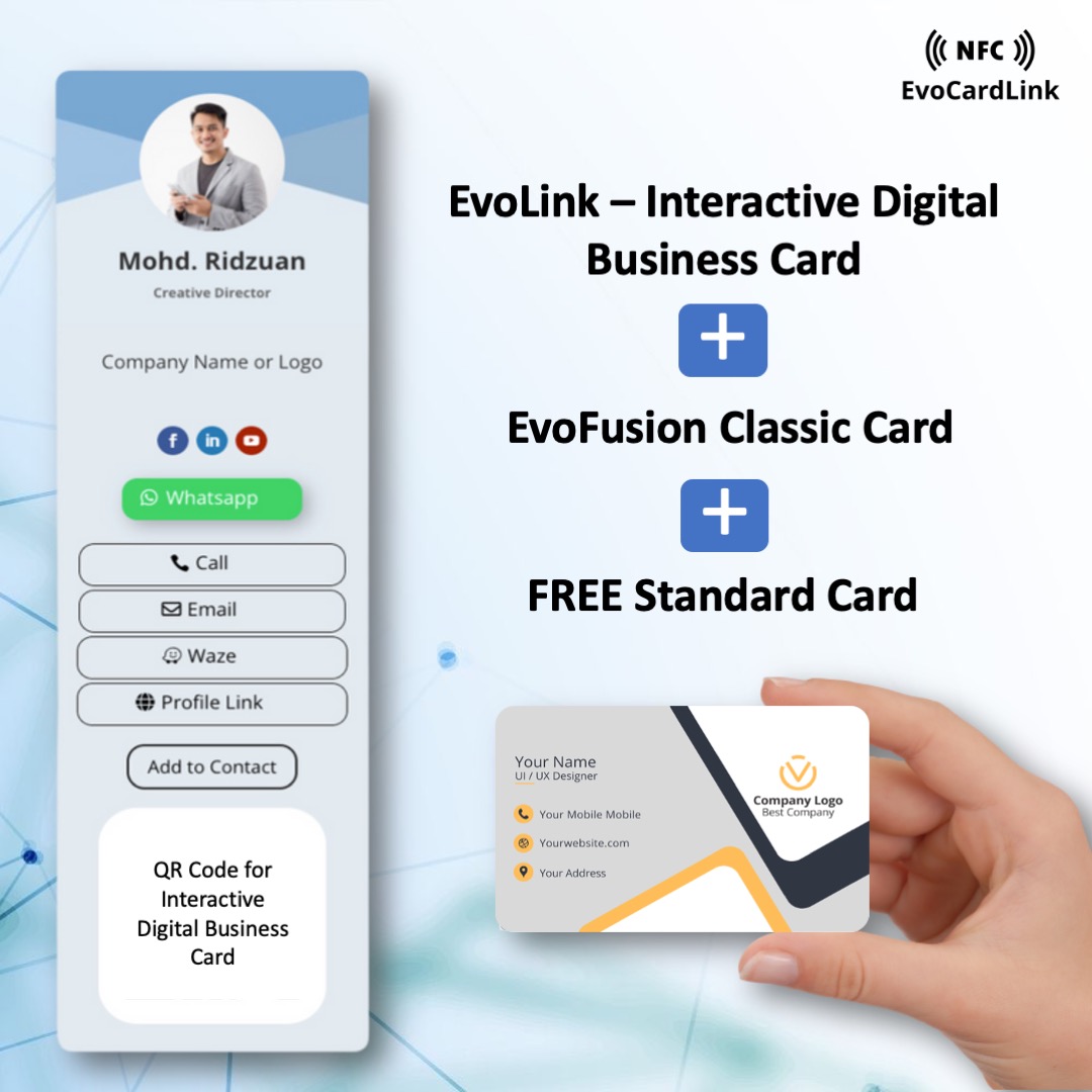 EvoCardLink EvoFusion Classic NFC Digital Business Card / NFC Name Card / kad nfc / digital card ...