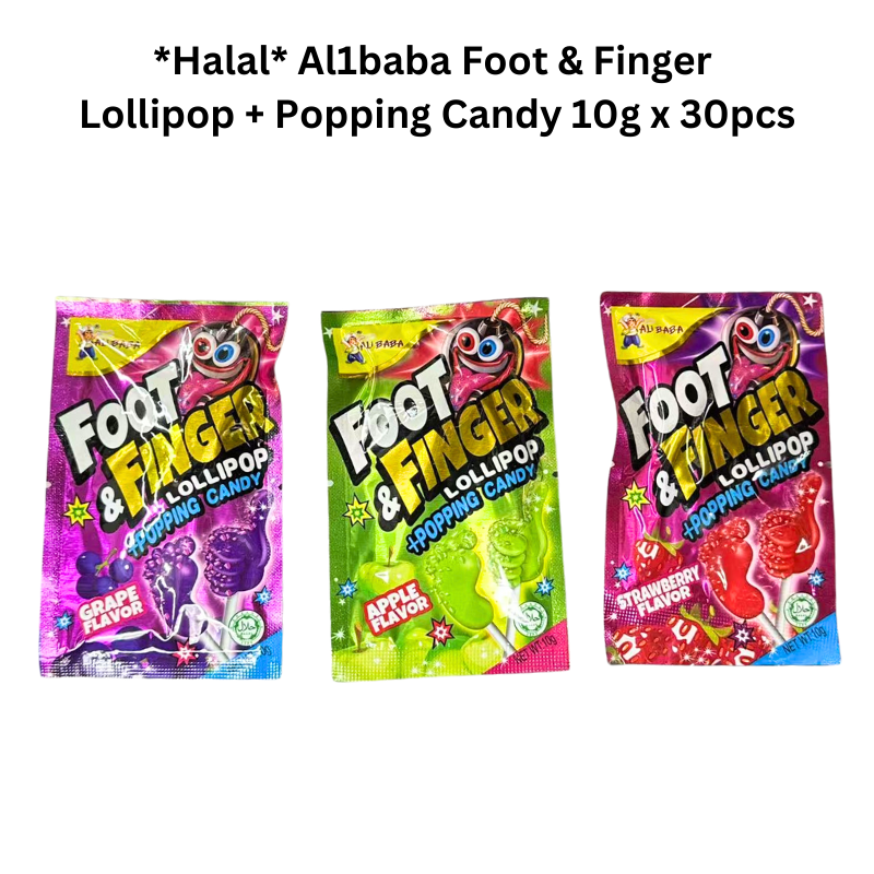 *Halal* Al1baba Foot & Finger Lollipop + Popping Candy 10g x 30pcs ...