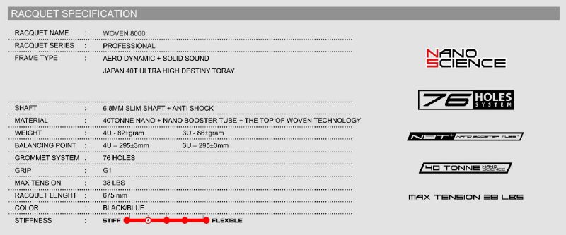 NEW ARRIVAL FELET WOVEN 8000 BADMINTON RACKET | Shopee Philippines