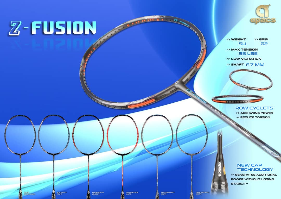 APACS Badminton Racket Z-FUSION ( SLIGHTLY HEAD HEAVY ) | Shopee ...
