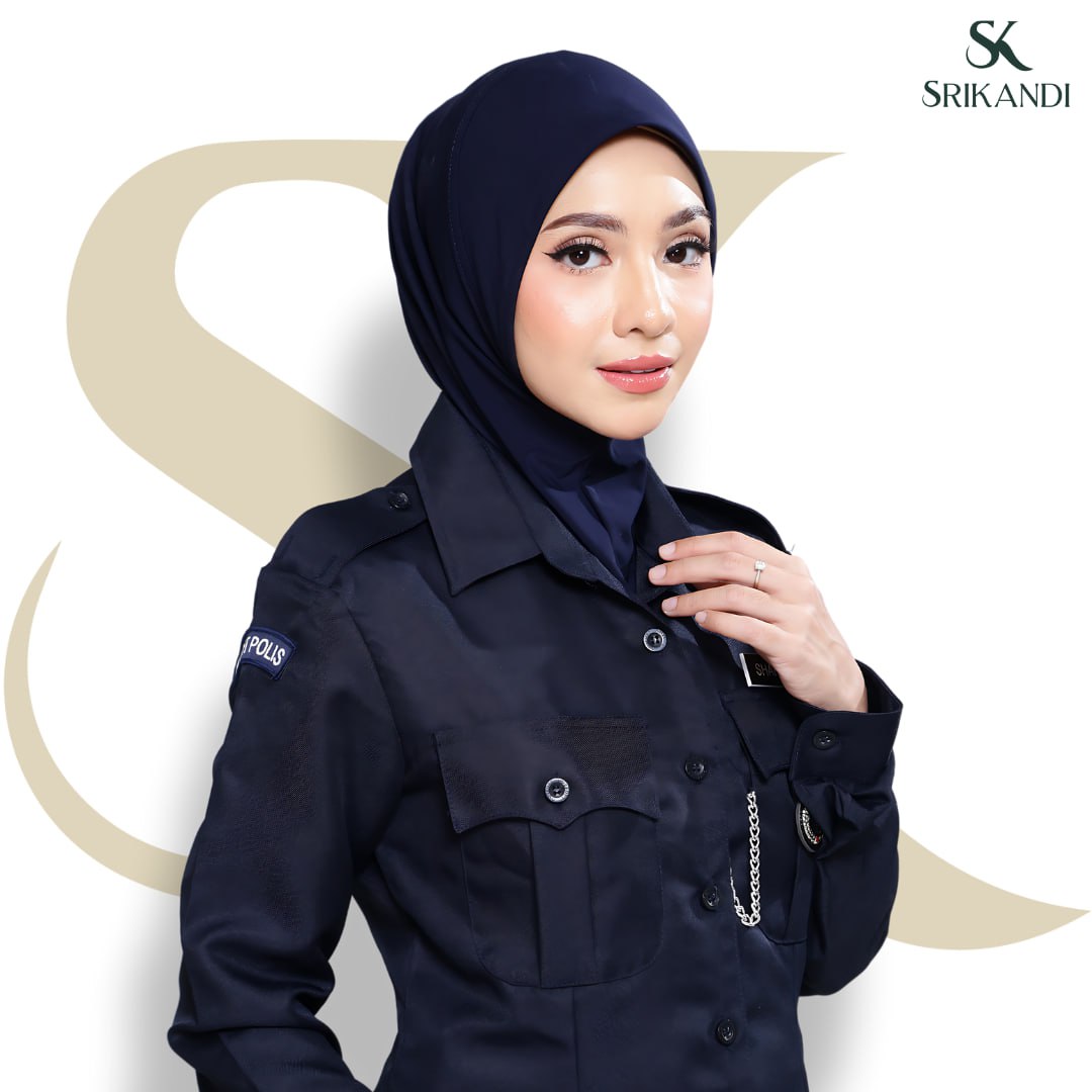 Srikandi Dark Blue Wrapped Chin Cover Kastam Air Force | Shopee Philippines
