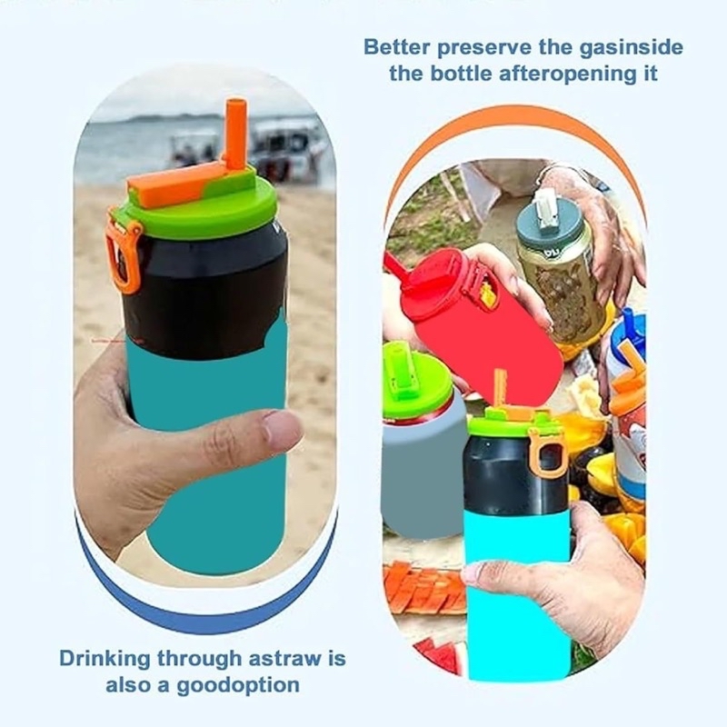 Soda Can Lids Silicone Straws Can Covers For Soda Bpa-free Reusable Jar ...