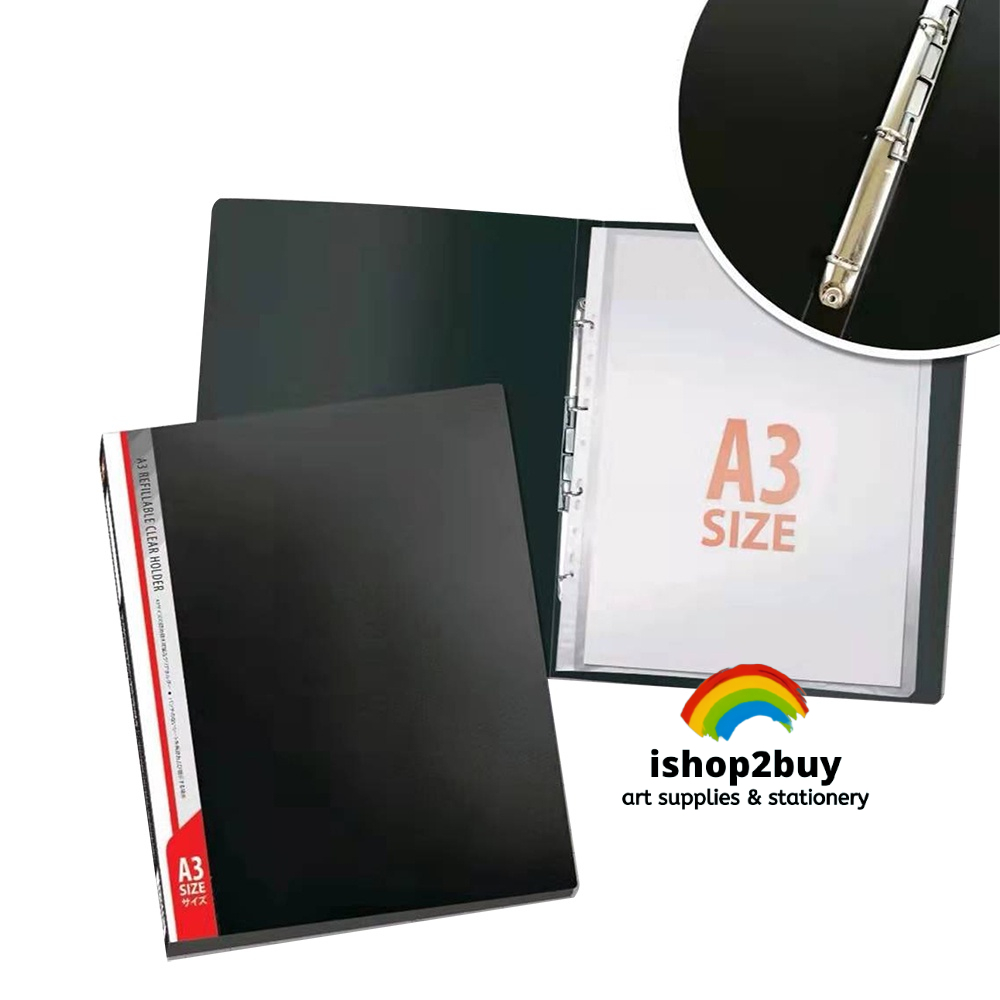 A3 File 4 Ring Binder Clear Book Holder Vertical File PP File For ...