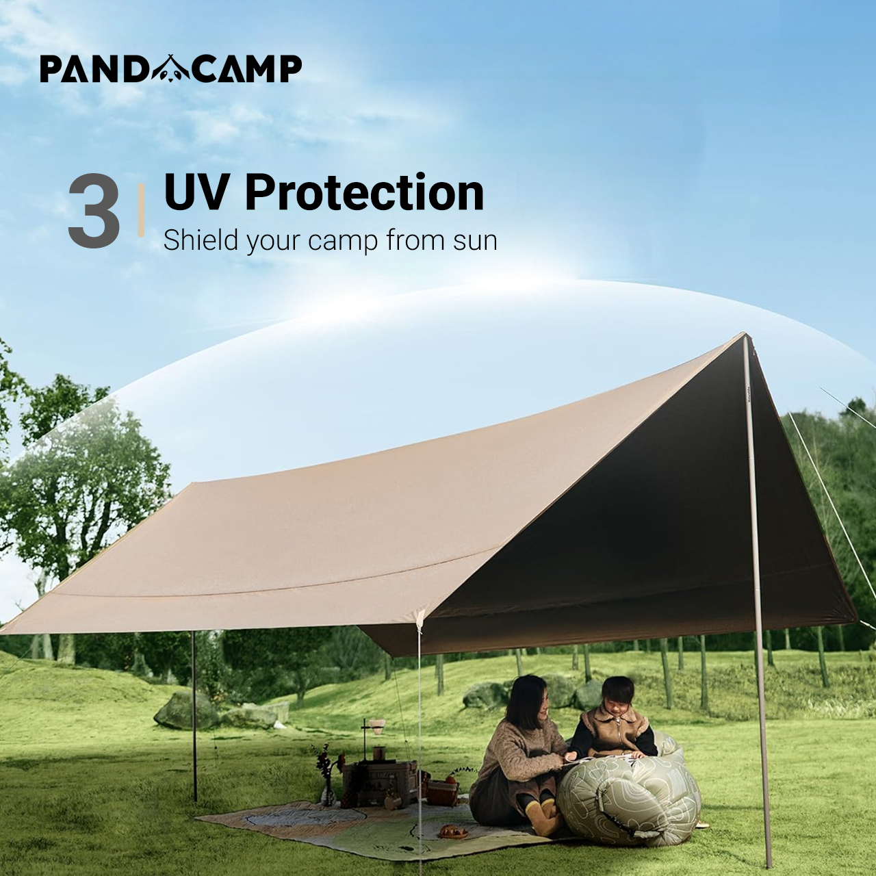 Flysheet Tent Camping Kanopi Khemah Outdoor Tarp Waterproof Fishing ...