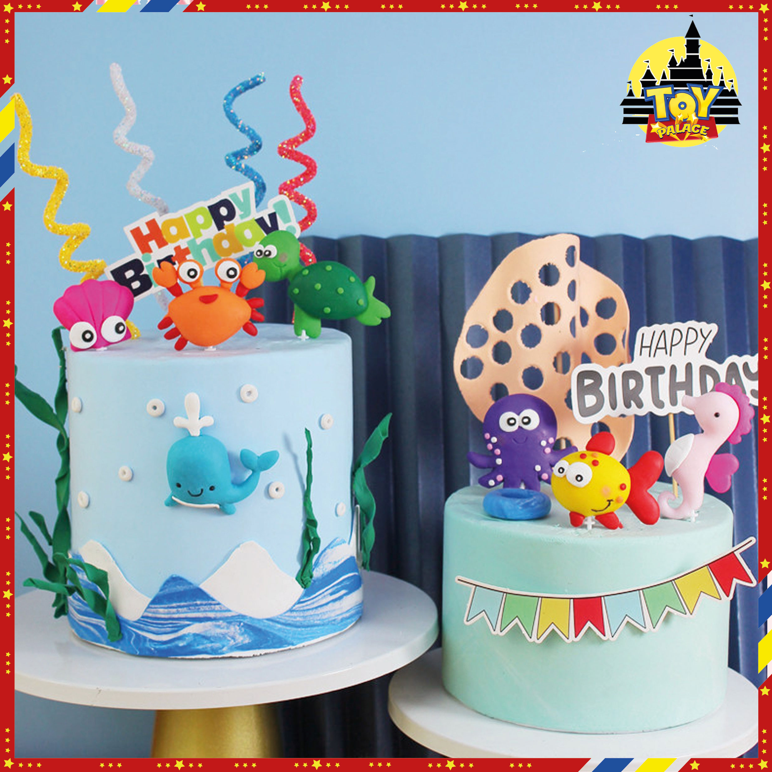 The Underwater World Cake Topper Birthday Cake Decoration Set | Shopee ...