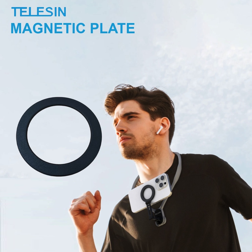 TELESIN Adhesive Magnetic Phone Holder Sticker Ring Mount Plate for ...