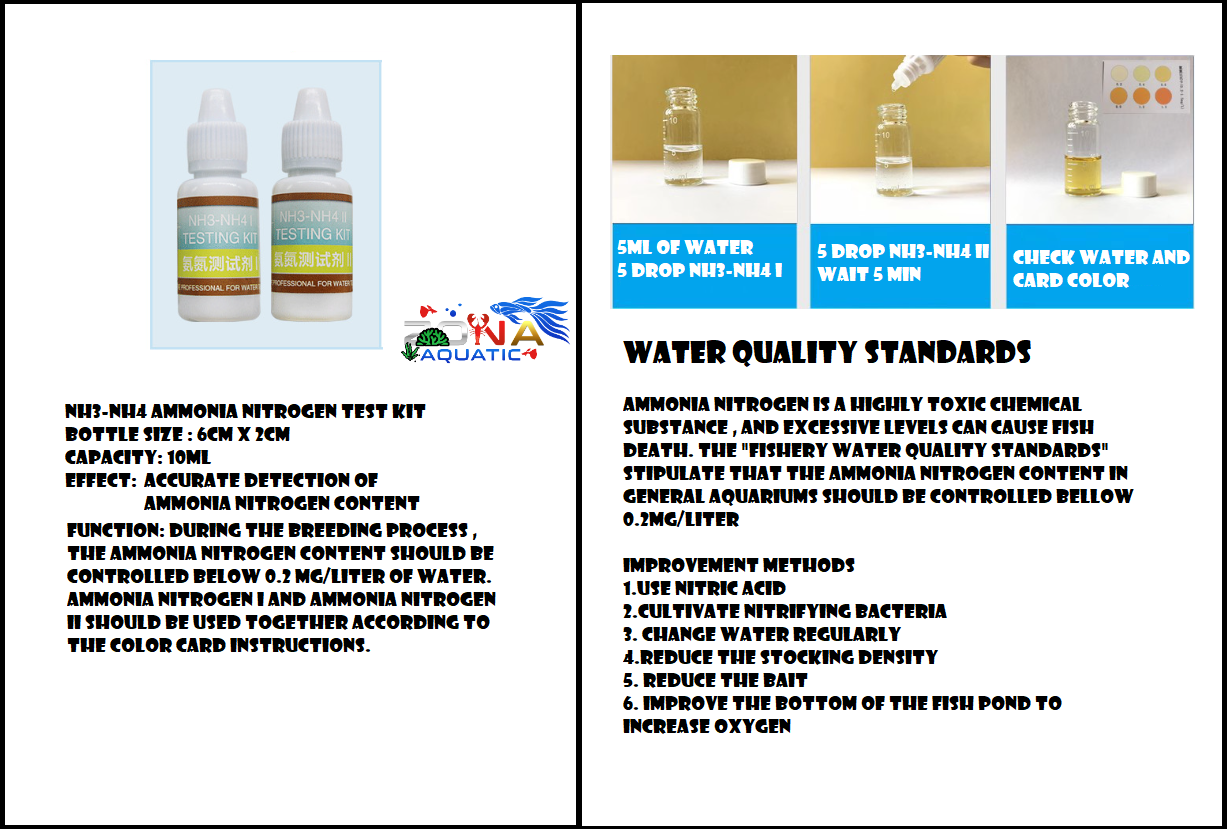 WATER QUALITY TEST KIT REAGENT AMMONIA HARDNESS PH CHLORINE NO2 NO3 NH3 ...