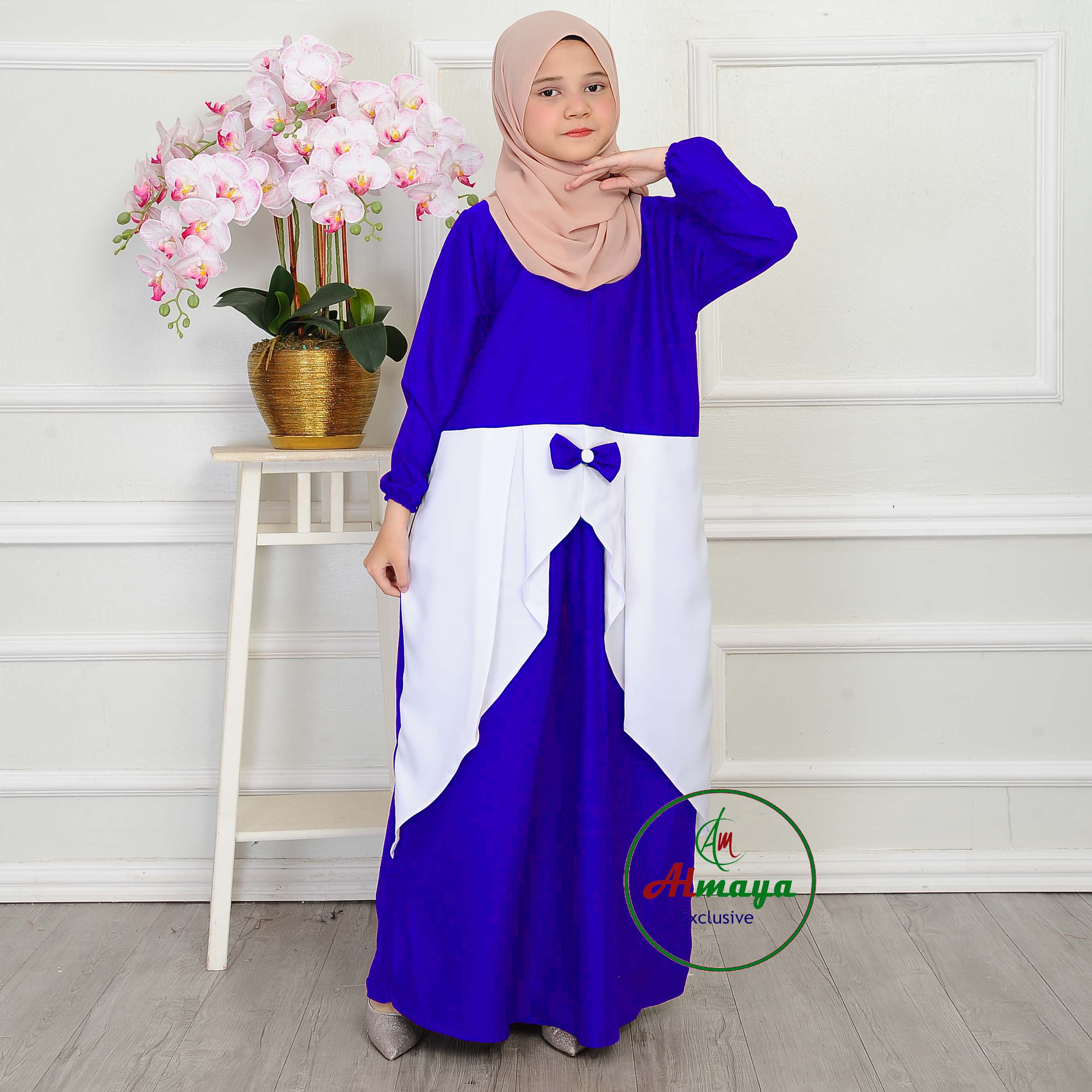 Shopee Recomended Baju Raya Jubah Muslimah Como Crepe 2-12 Years ...