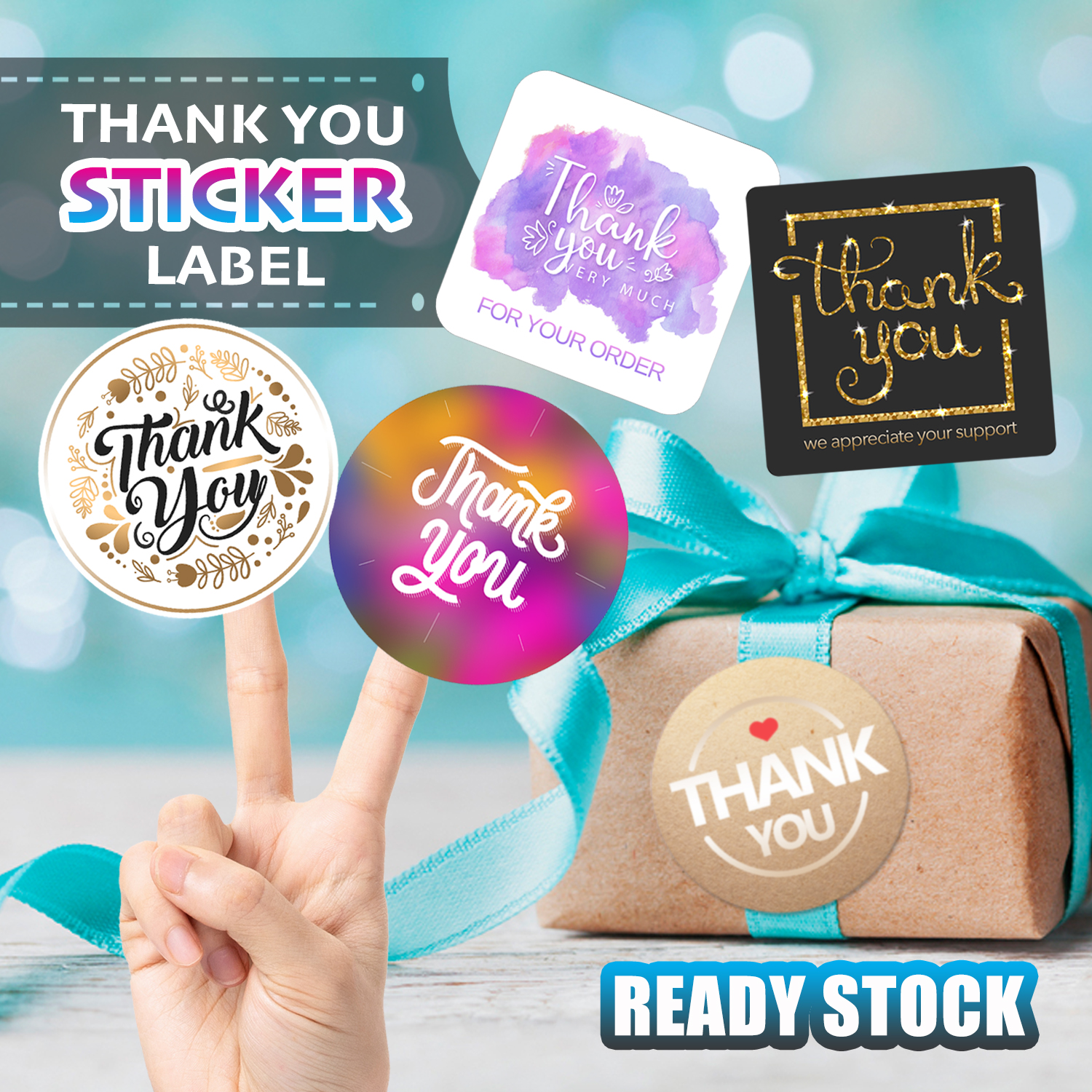 THANK YOU Sticker Packaging Sticker Product Label Self Adhesive Sticker ...