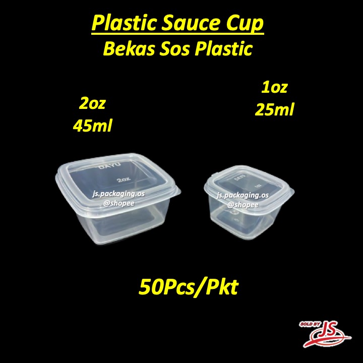 Disposable Plastic Sauce Cup / Round Food Container with Lid 1oz /1.5oz ...