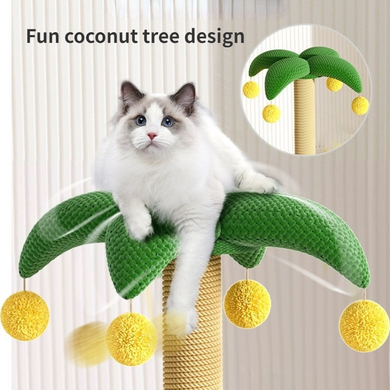 Cat Climbing Tree Durable Cat Tree Nest Wooden Cat Scratch Pillar Cat ...