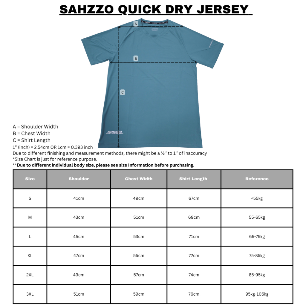 Sahzzo Sport Quick Dry Jersey Adult Sport Jersey 2207 Baju Sukan Jersi ...