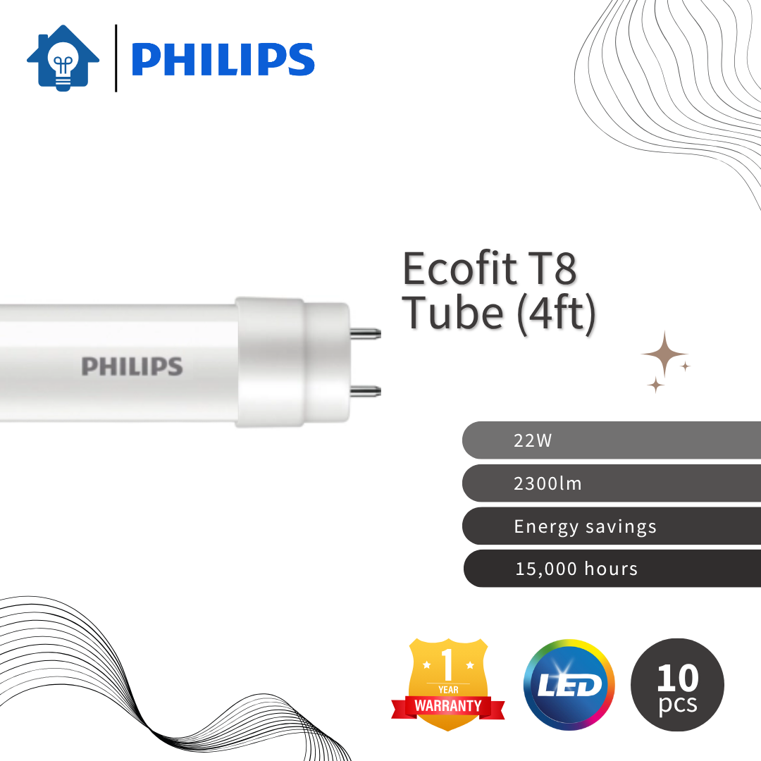 Philips 22W Ecofit High Output T8 LED Tube ( 10 pcs ) | Shopee Philippines