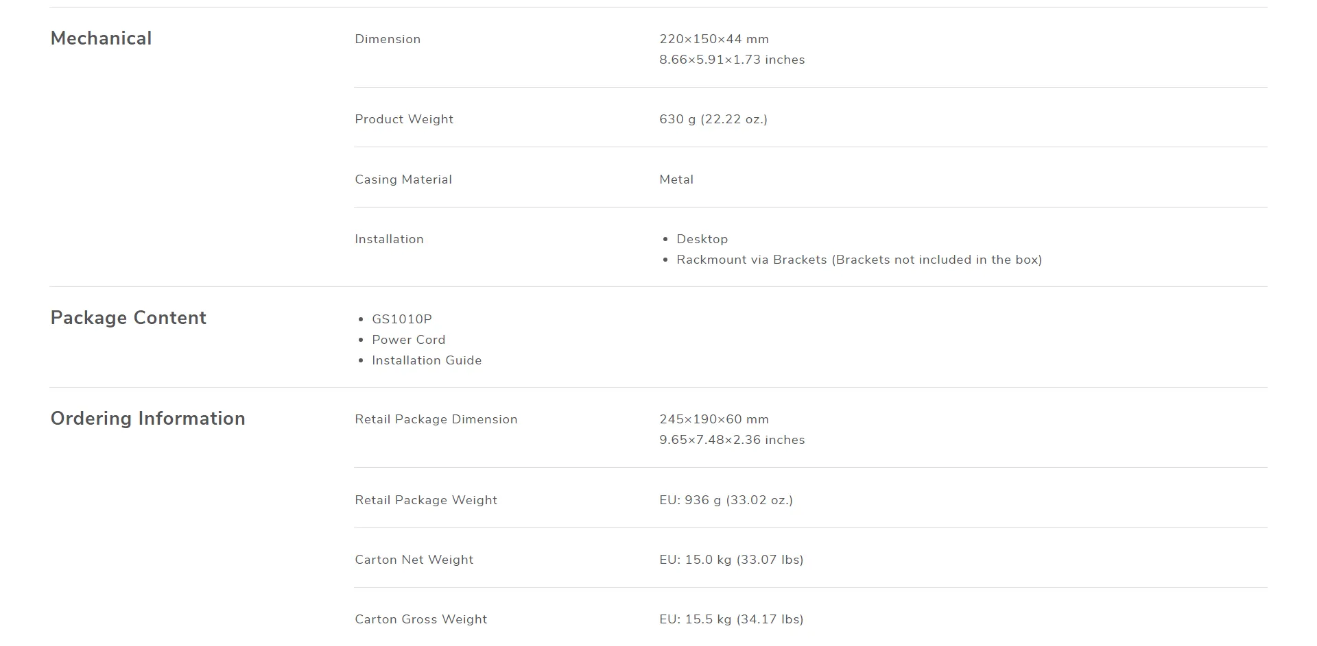 Cudy GS1010P - 8-Port Gigabit PoE+ Switch with 2 Gigabit Uplink Ports ...