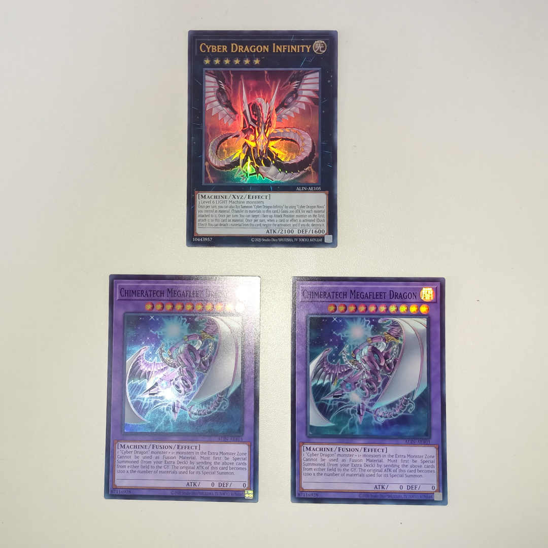 YUGIOH AE 1208 ALIN CYBER DRAGON SET [1X Infinity UR ,2X Chimeratech Megafleet SR ] | Shopee ...