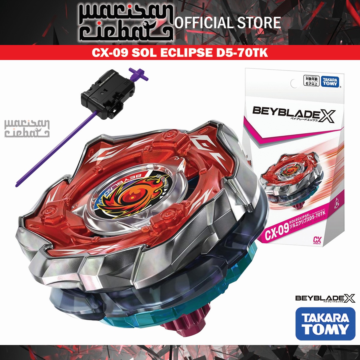 Takara Tomy Beyblade X CX-09 Starter Sol Eclipse D5-70TK | Shopee ...