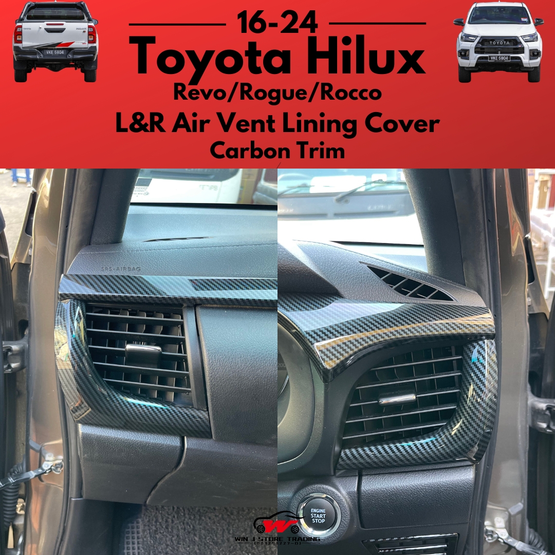 Toyota HILUX ROGUE REVO ROCCO 2016-2024 Carbon Trim L&R Air Vent Lining ...