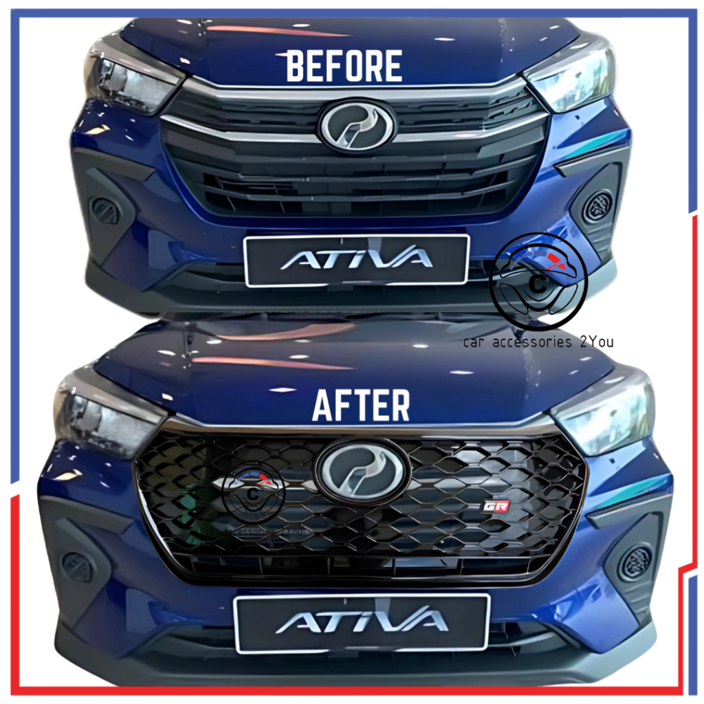 Perodua Ativa 2021 Front Grill Glossy Black (Mini Cooper Style) RS/GR ...