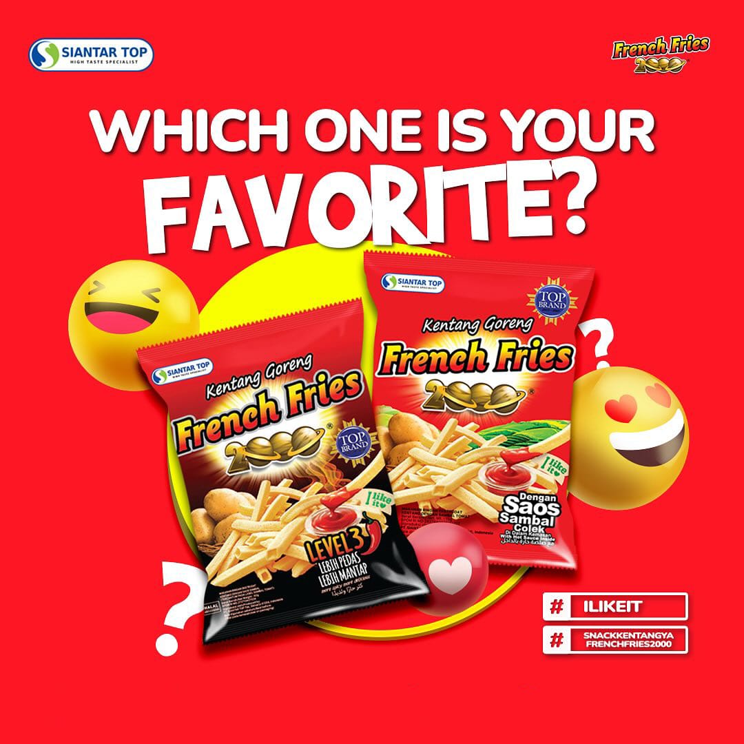 French Fries 2000 Snack 60g/62g Product Kentang Goreng Makanan Ringan ...
