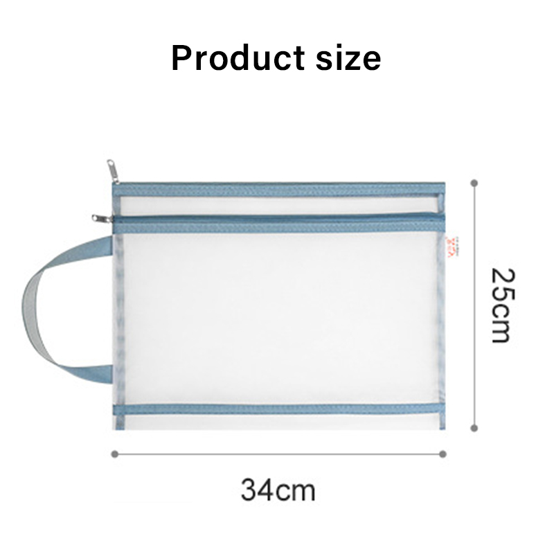 Double Layer Nylon Document Bag A4 Mesh File Folder Paperwork A4 Paper ...