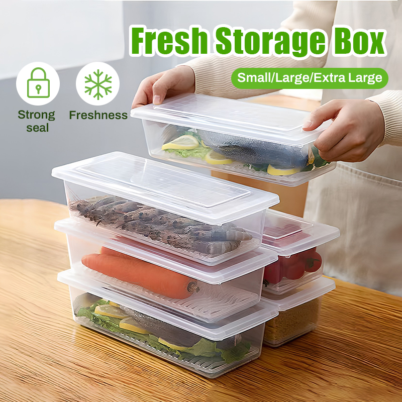 Freezer Food Storage Box Rectangle Refrigerator Kitchen Fridge ...