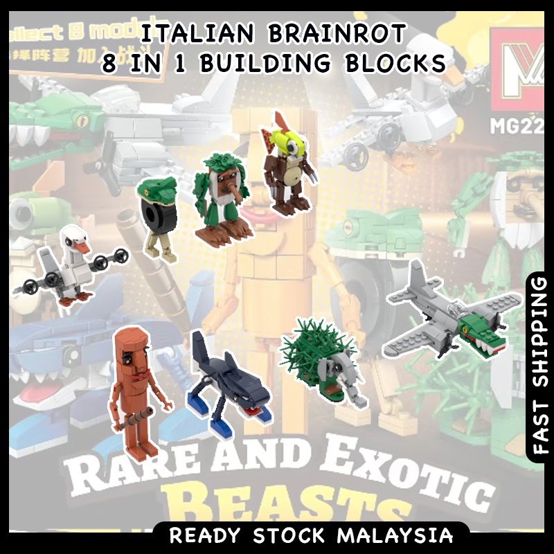 MG2202 Italian Brainrot 8 in 1 Building Blocks Tralalero Tralala Tung ...