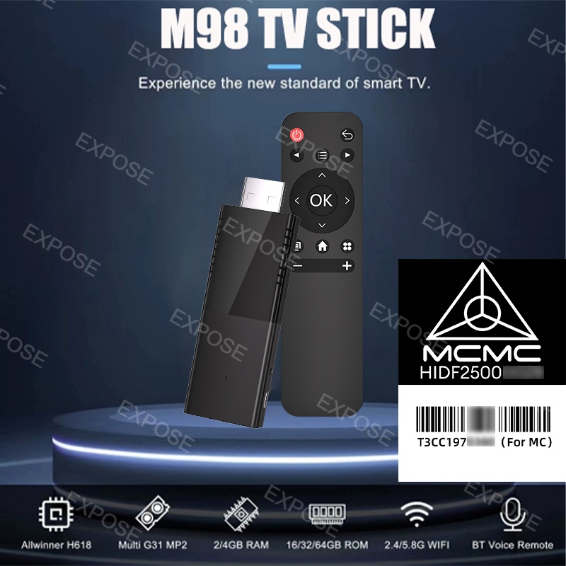 EXPOSE Smart TV Stick Android 12.0 4K 4+64G WiFi/YouTube/MYTV/Netflix ...