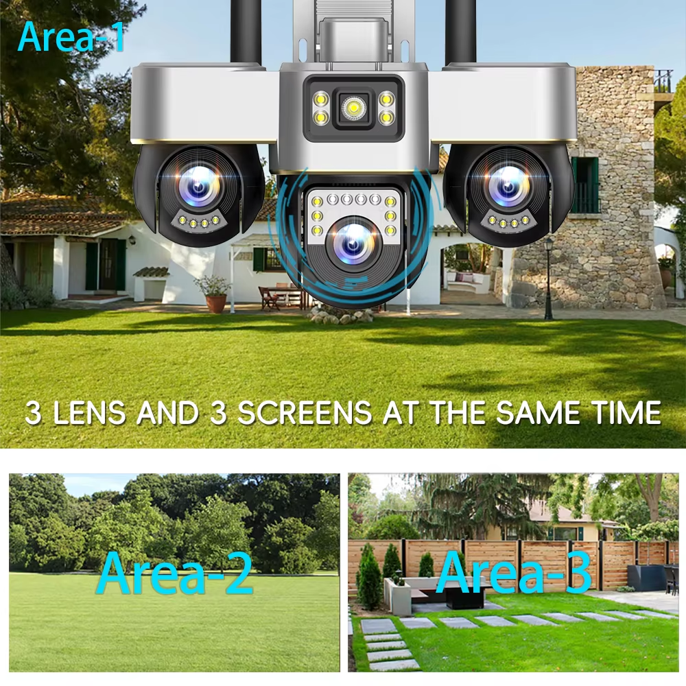 V380 Pro CCTV Outdoor SC30 4G Three Lens 360° Monitoring IP66 ...