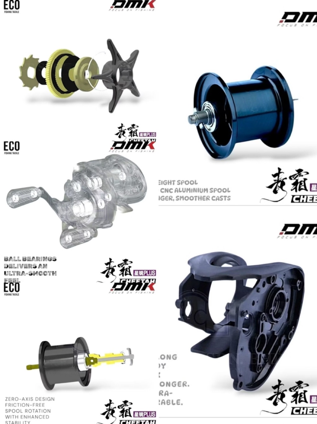 SEAHAWK DMK CHEETAH PLUS BAIT CASTING FISHING REEL EXB601HG & XG ...
