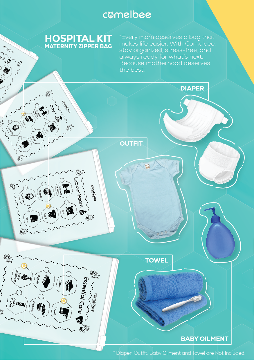 COMELBEE KEPERLUAN IBU HOSPITAL KIT MATERNITY ZIPPER BAG | Shopee ...