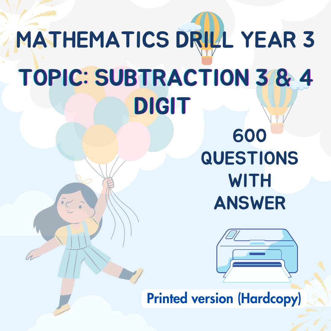 HP8 - Hardcopy Year 3 Primary Subtraction Tahun 3 Tolak Latih Tubi ...