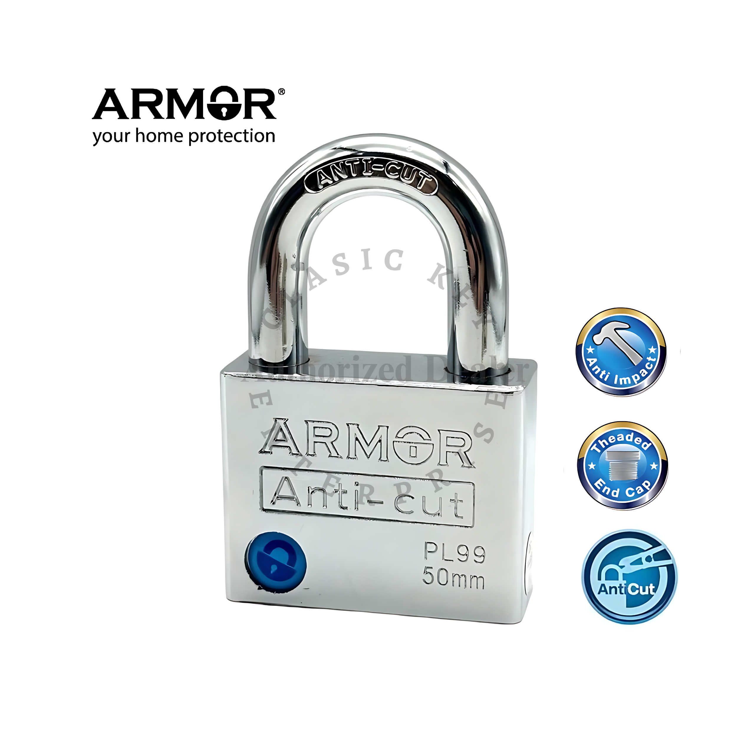 ARMOR Padlock Model APL-99 Size 50mm (Anti Cut Shackle) | Shopee ...