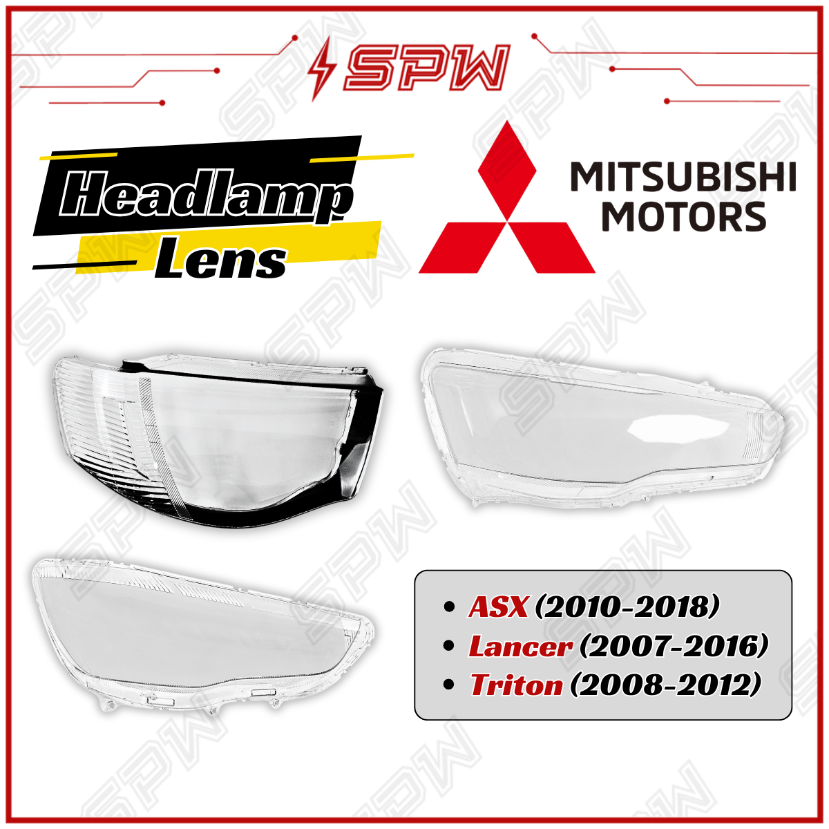MITSUBISHI ASX / Lancer / Triton HEAD LAMP LENS COVER Head Light OEM ...