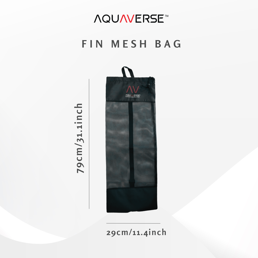 AQUAVERSE Long Fin Mesh Bag Scuba Diving Bag Snorkeling Bag for Mask ...