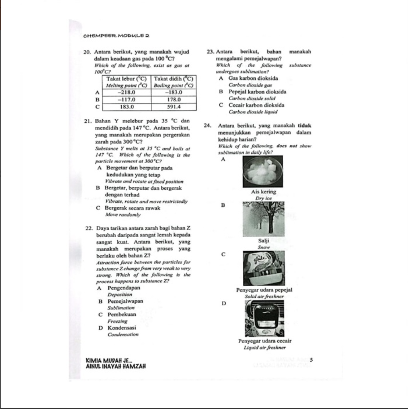 SPM Kimia Tingkatan 4 Soalan Objektif (Dwibahasa) Chemistry Form 4 ...