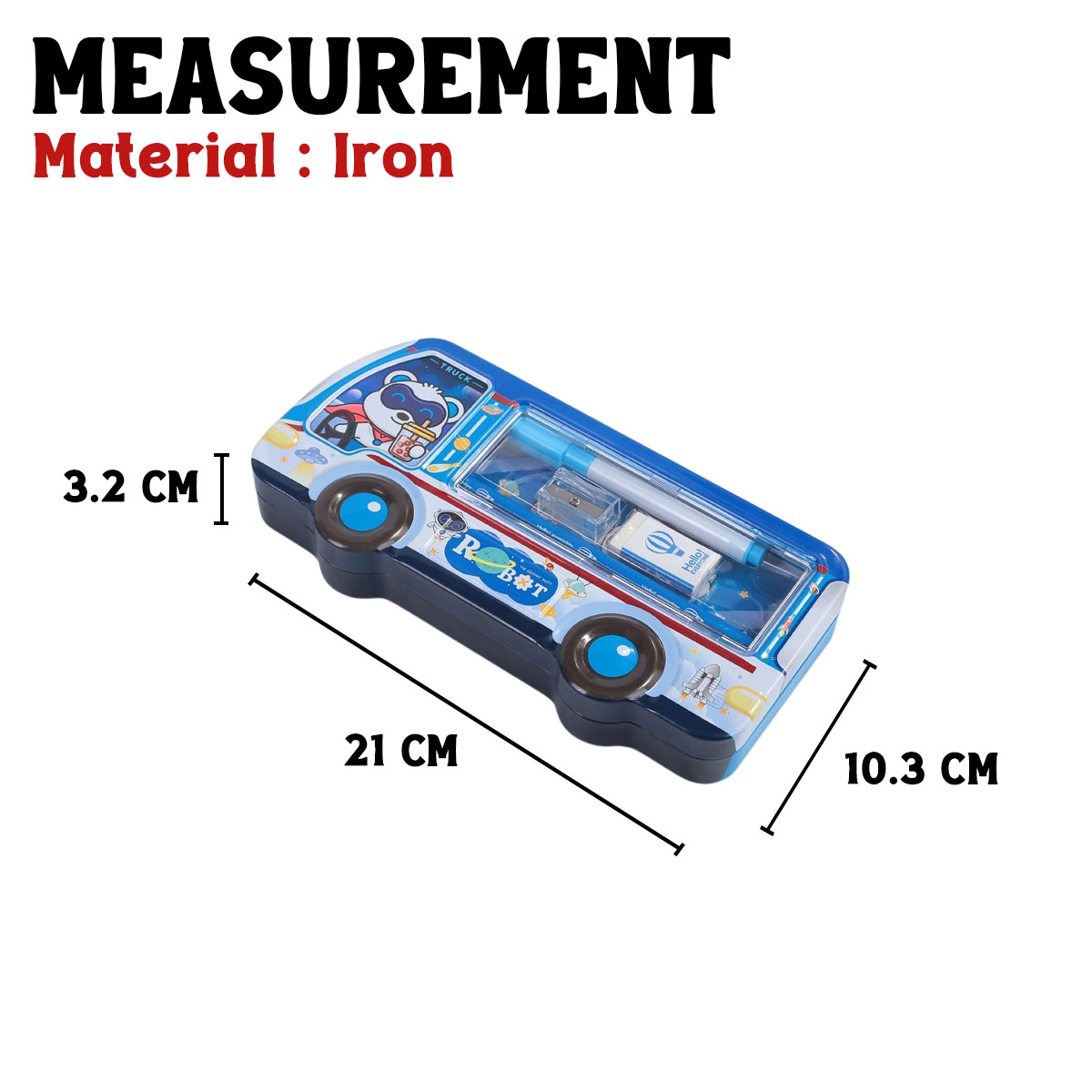 Bus Set Stylus Box Stationery Box Primary School Student Pencil Box ...