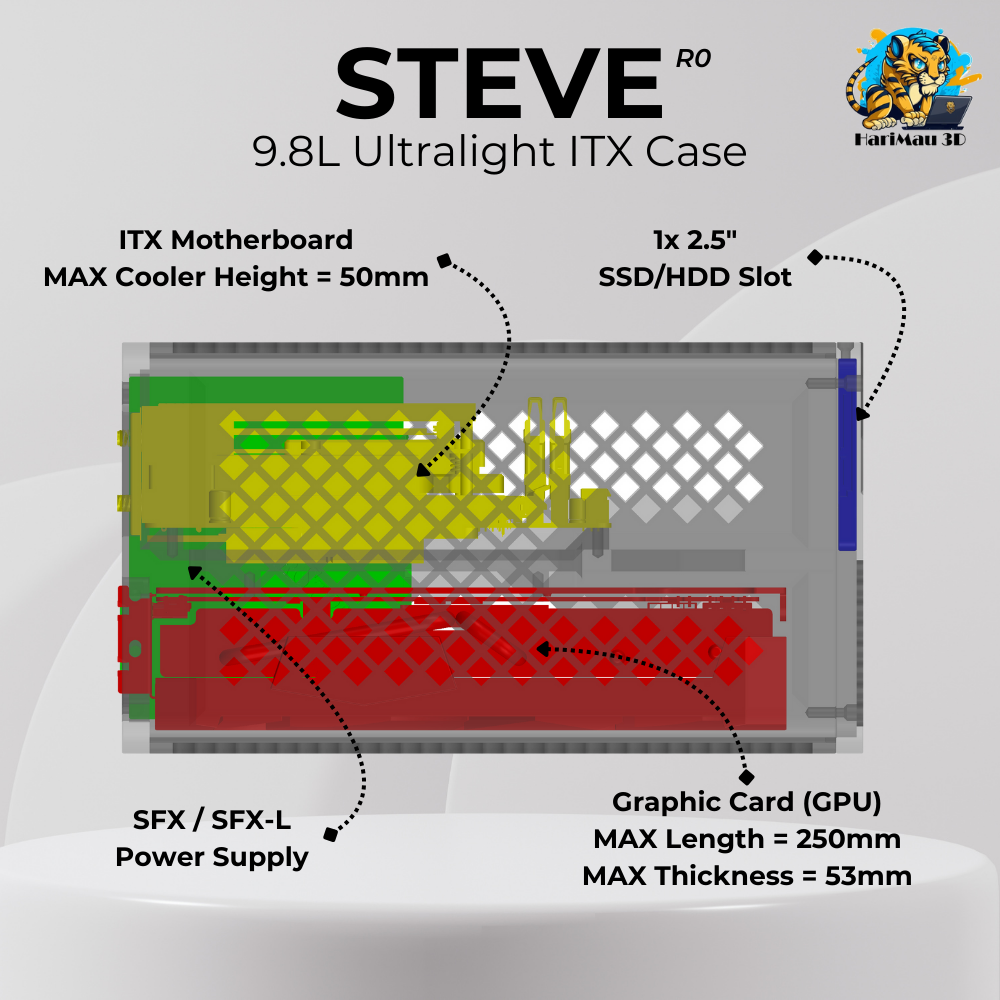 [ STEVE ] ITX Case / Casing ( 9.8L / 887g / SFX or SFX-L / 2K GAMING HOUSE ) | Shopee Philippines