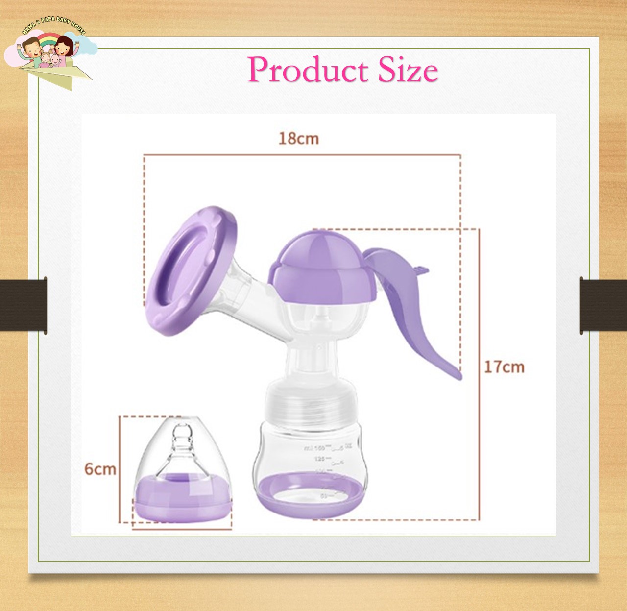 Manual Breast Pump Breast Milk Pump Susu dengan Wide Neck Susu Bottle ...