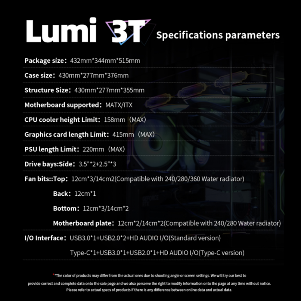 SEGOTEP LUMI 3T M-ATX GAMING DESKTOP PC CASE / CASING WITH 6 ARGB FAN ...