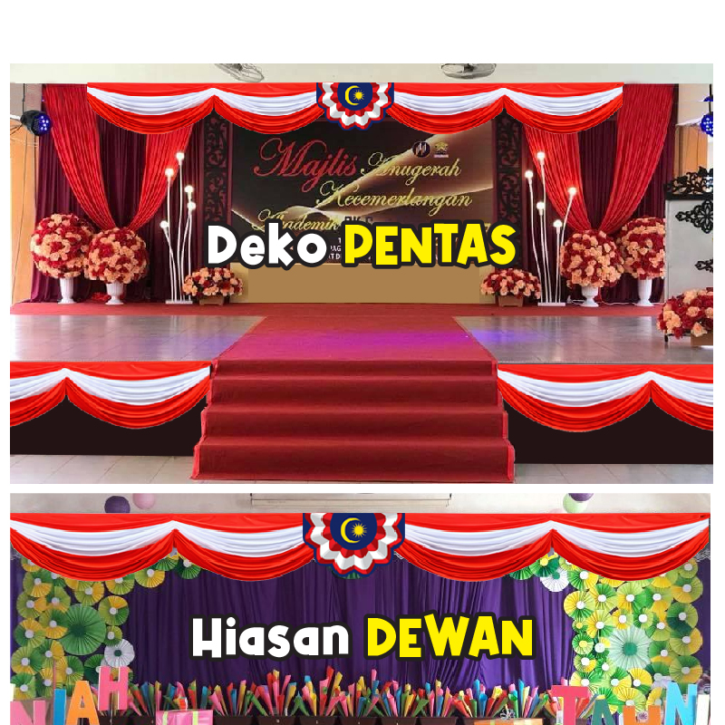 Merdeka Scallop Curtains, Stage Decorations, Window Decorations ...