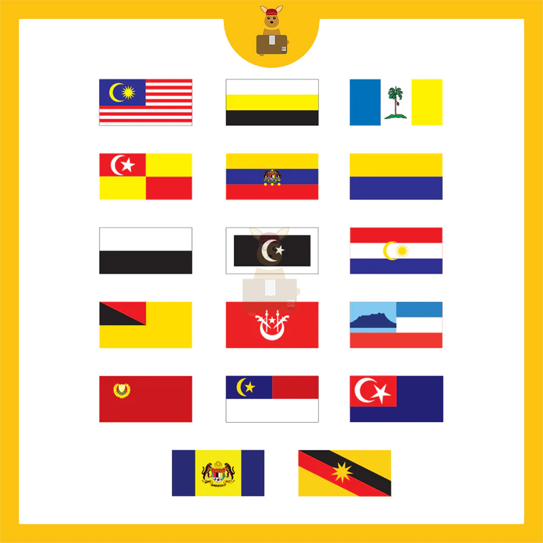 FULL SET 17 All State Flag Polyester Bendera Semua Negeri ( 3ft x 6ft ...