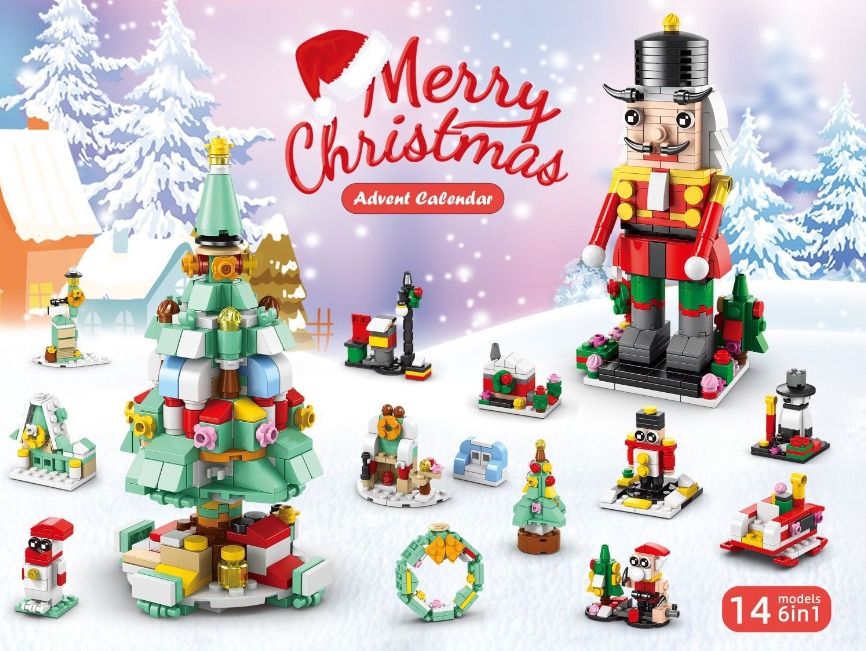 Kids Poke-a-Hole Christmas Blind Box Nano Christmas Block Santa Claus ...