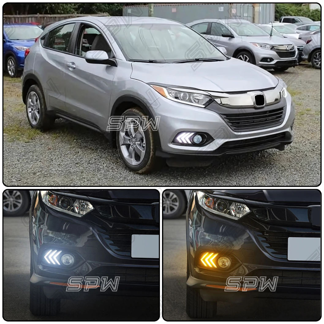 Honda HRV HR-V Vezel 2019 2020 2021 DRL Daylight Cover Front Bumper LED Fog Lamp Light Foglamp ...