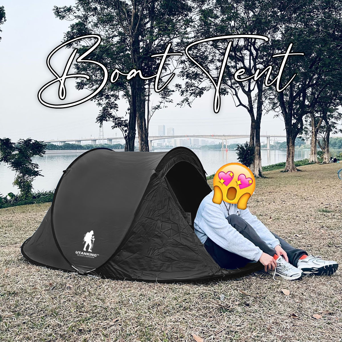 UtanKingTM Boat Shaped Camping Tent Foldable Pop Up Tents Hiking Auto ...
