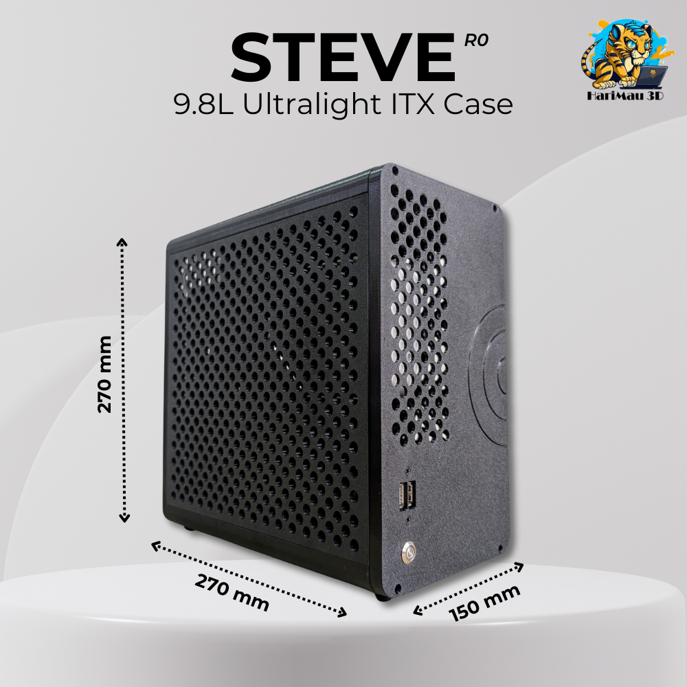 [ STEVE ] ITX Case / Casing ( 9.8L / 887g / SFX or SFX-L / 2K GAMING ...
