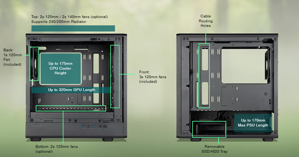TECWARE Timber / Timber M - Mid Tower High Airflow Case With Wood ...